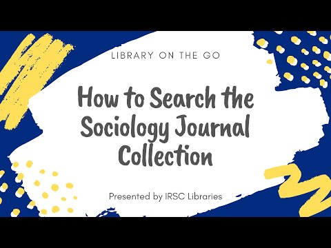How to Search the Sociology Journal Collection