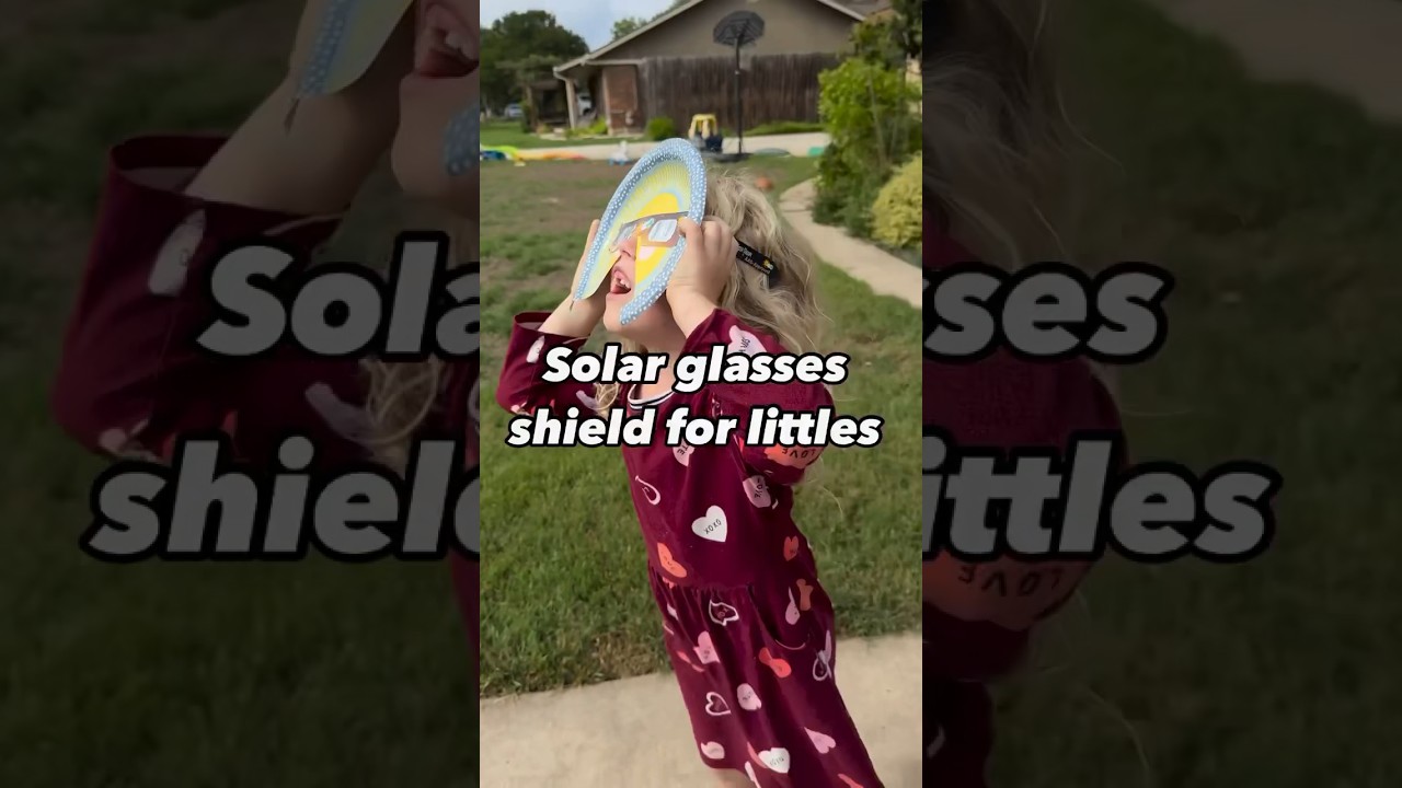 Shield for around solar glasses for littles #eclipse #eclipse2024 #momof5