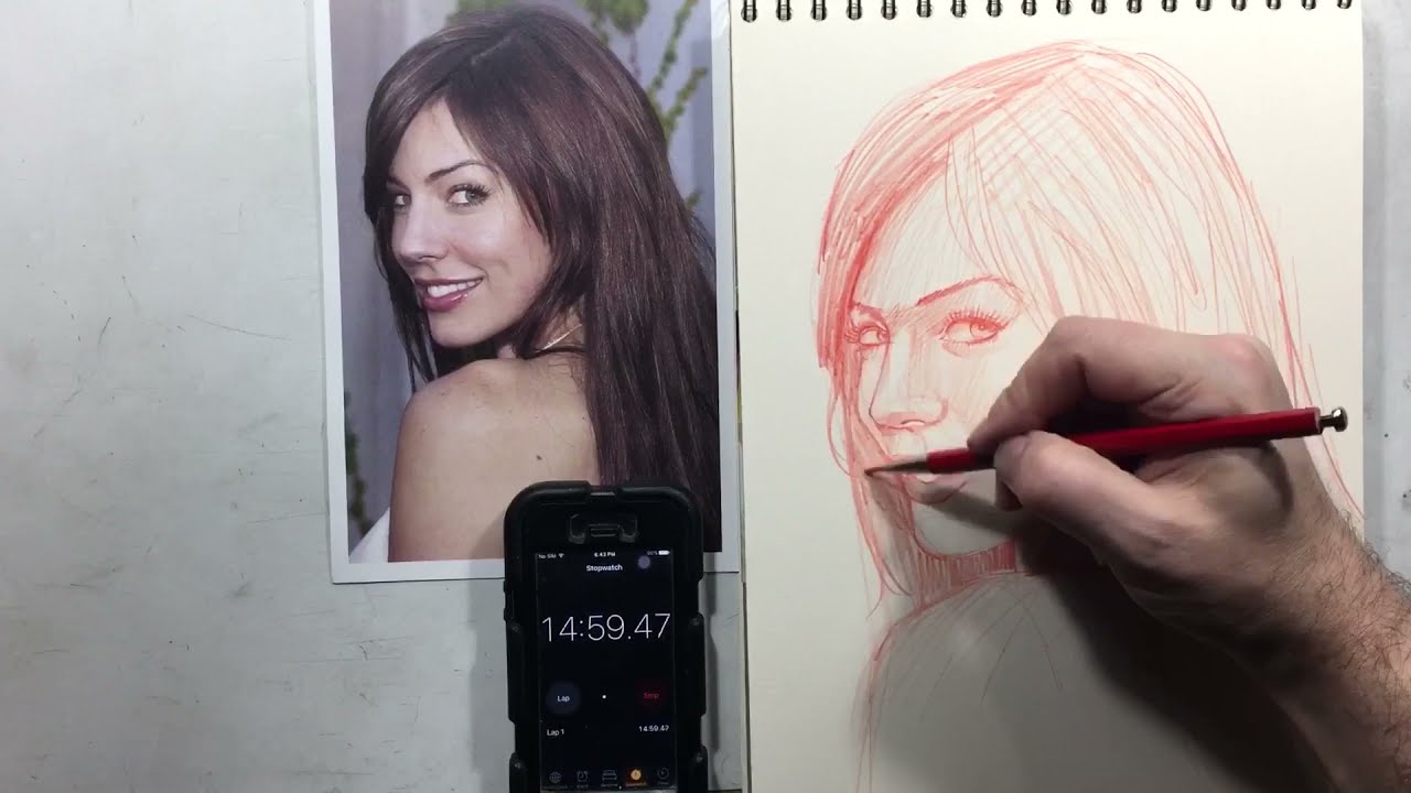 Drawing Krista Allen - Warmup Sketch