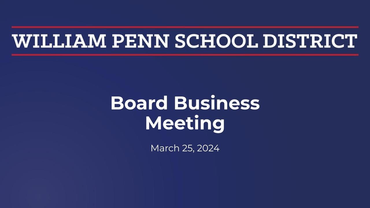 School Board business meeting - March 25, 2024