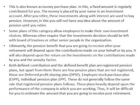 Different Types of Pension Plans