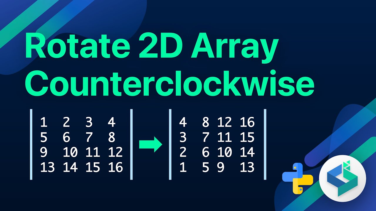 Rotate 2D Array Counterclockwise in Python