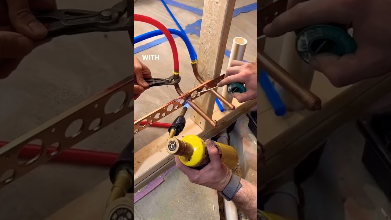 PEX stubbed out in copper #plumber #plumbing #diy #shrots #renovation #shortsvideo #soldering
