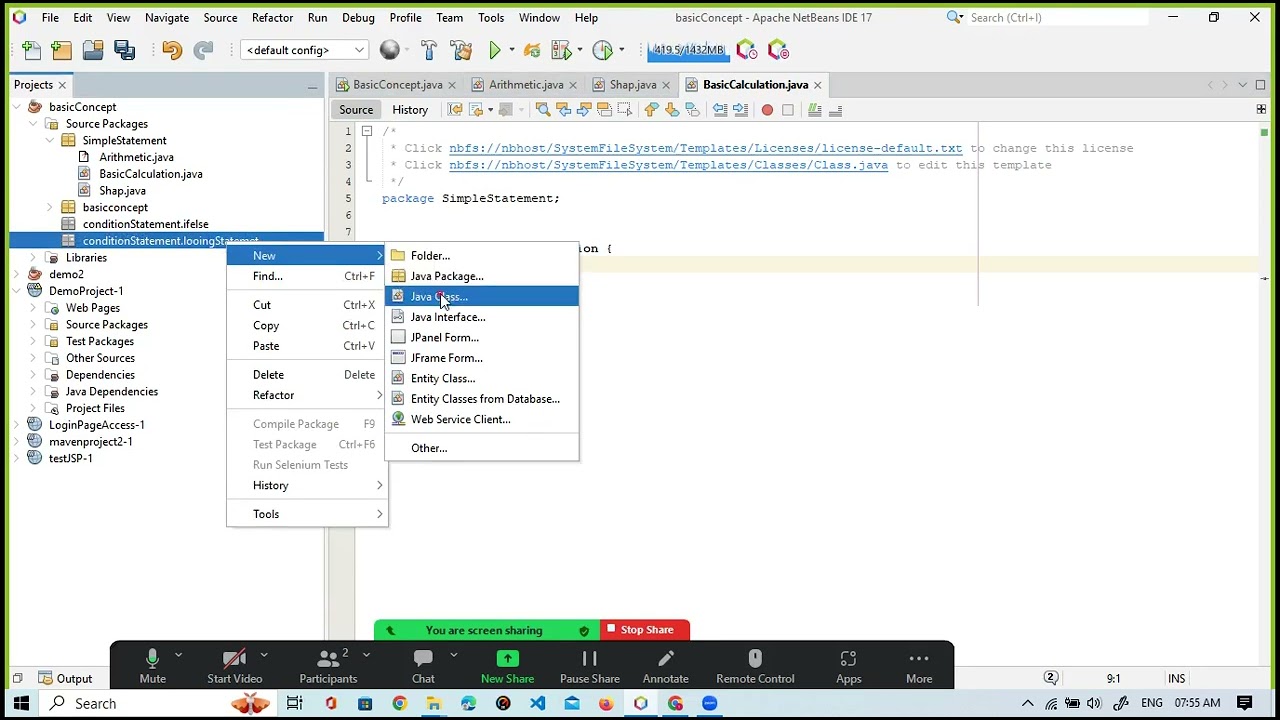 How to create sub package in java