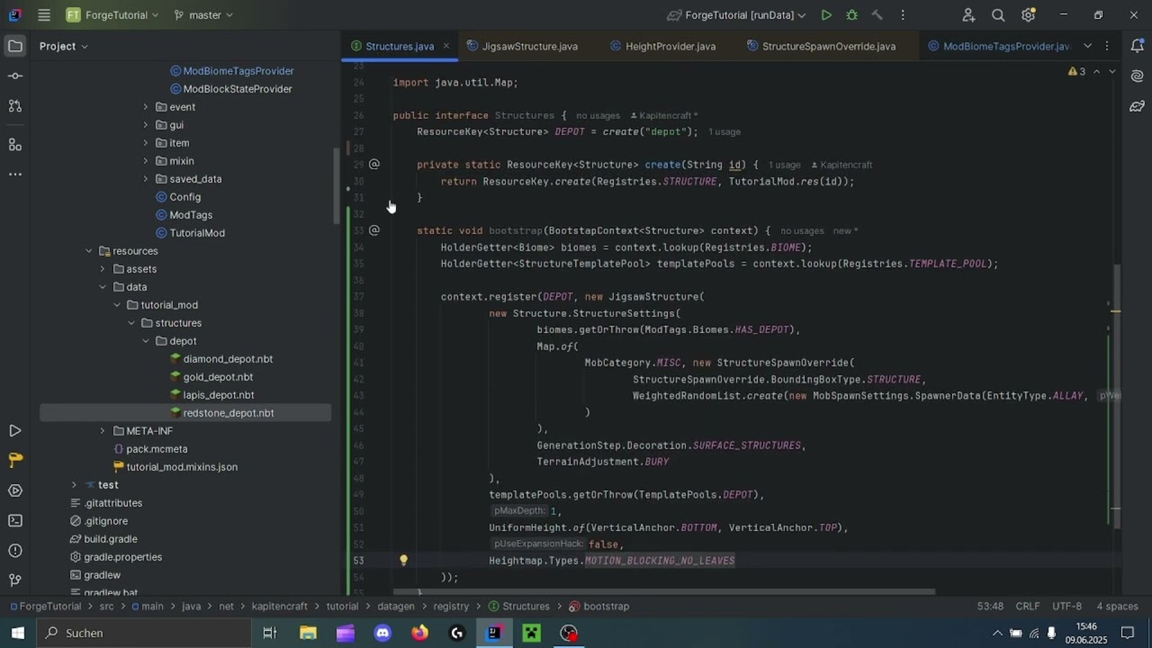 Forge Tutorials: Basic / Structure Datagen