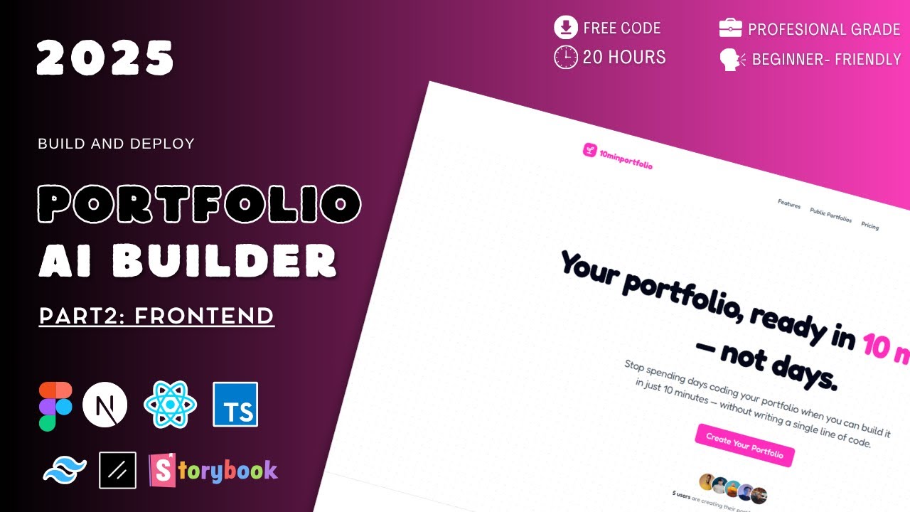 Build a Full Stack  SASS AI Portfolio Builder with React, Nextjs, TypeScript in  2025 - Frontend