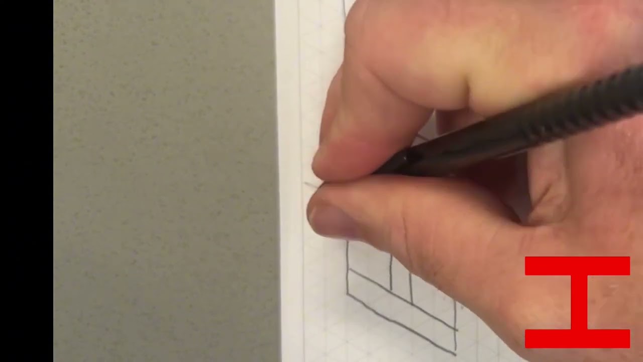 I - How to Sketch the Letter I on isometric graph paper