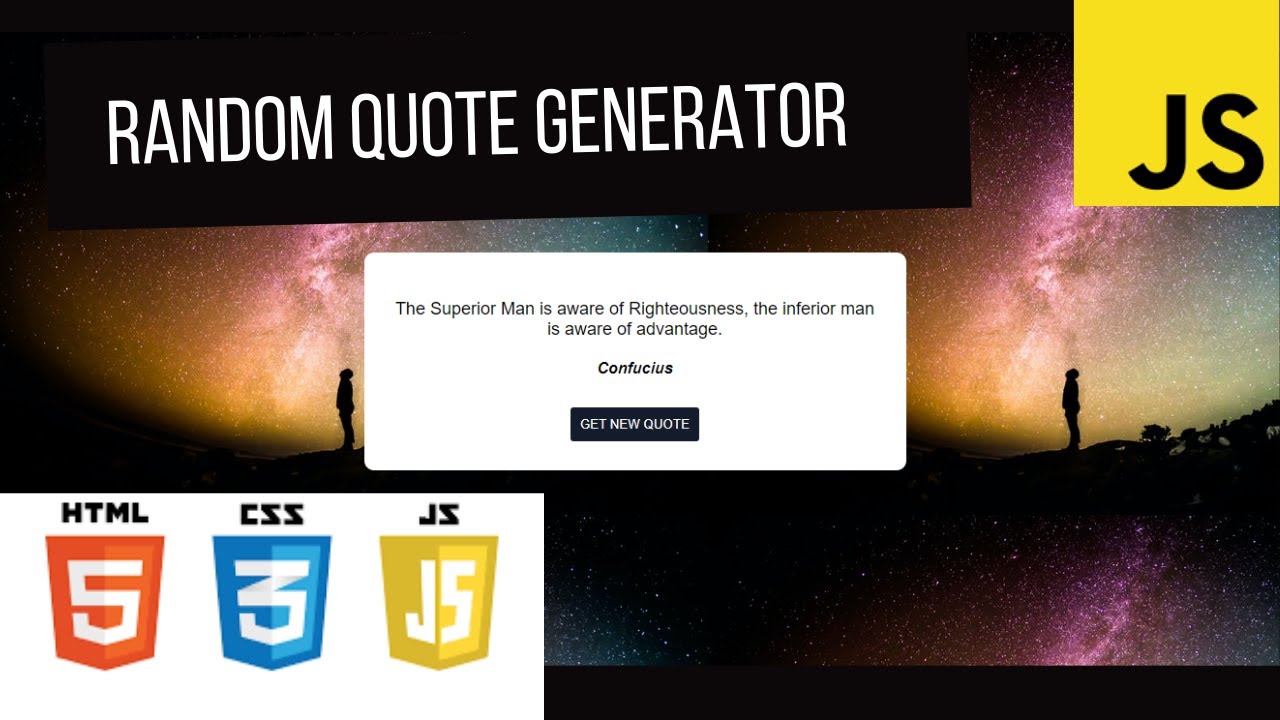 Random Quote Generator in JavaScript | JavaScript Tutorial For Beginners.