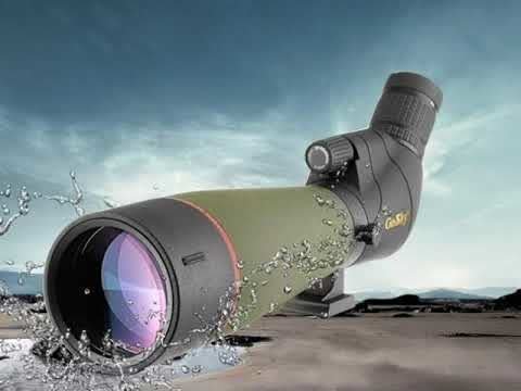 Gosky 2019 Updated Newest Spotting Scope with Tripod, Carrying Bag - BAK4 Angled Scope