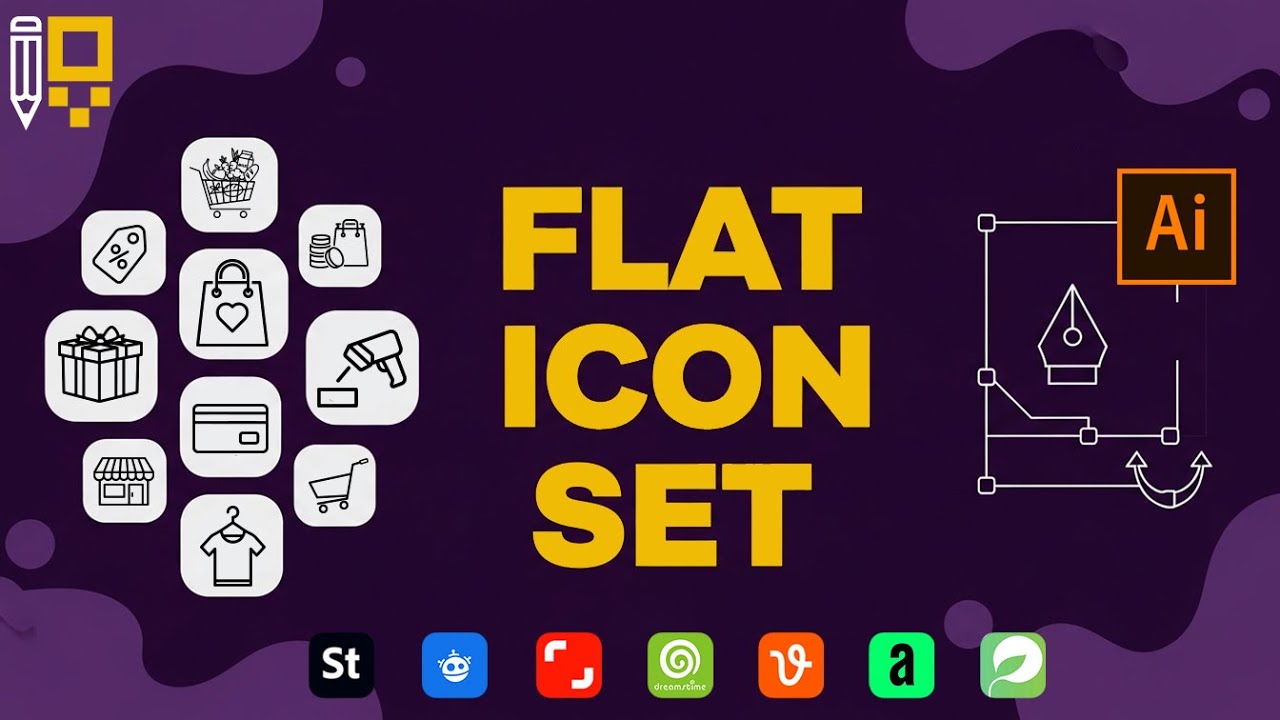 Ai Generate Flat Icons to Clean Vector in Adobe Illustrator