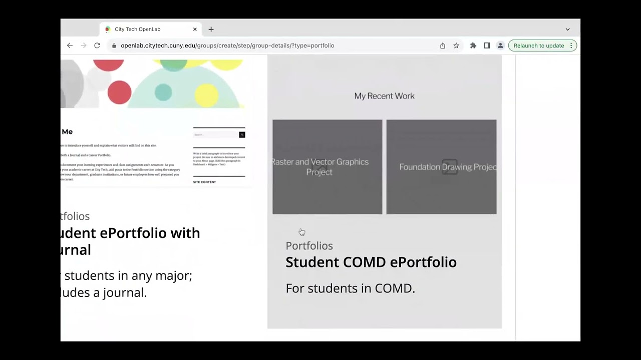 OpenLab E portfolio Creation Tutorial