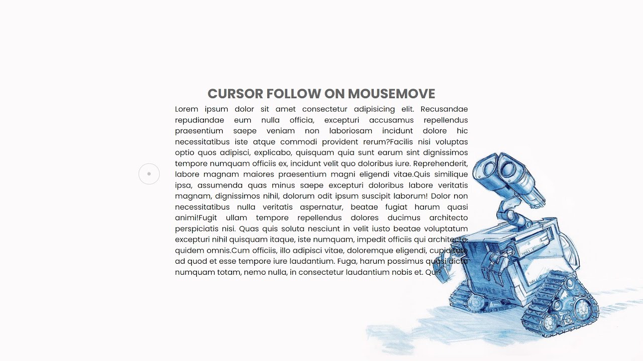 Cursor Follow On MouseMove Using HTML CSS & JavaScript