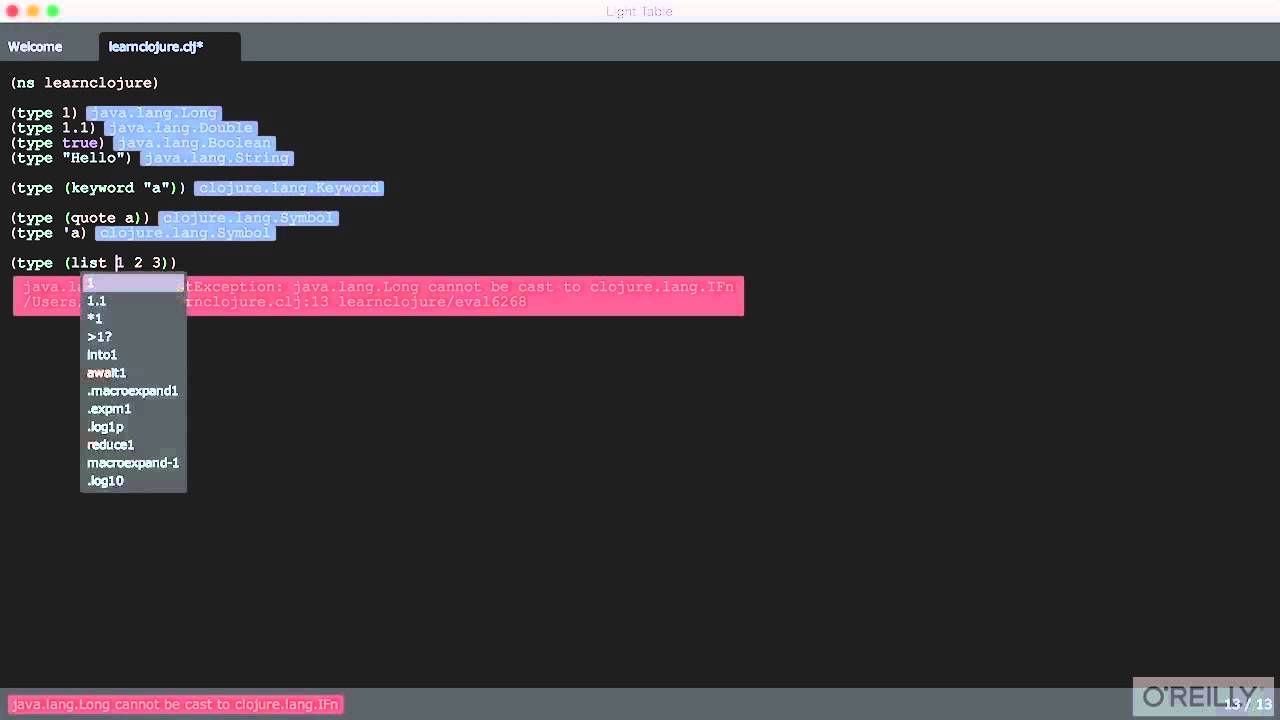 Learning Clojure Tutorial | Types