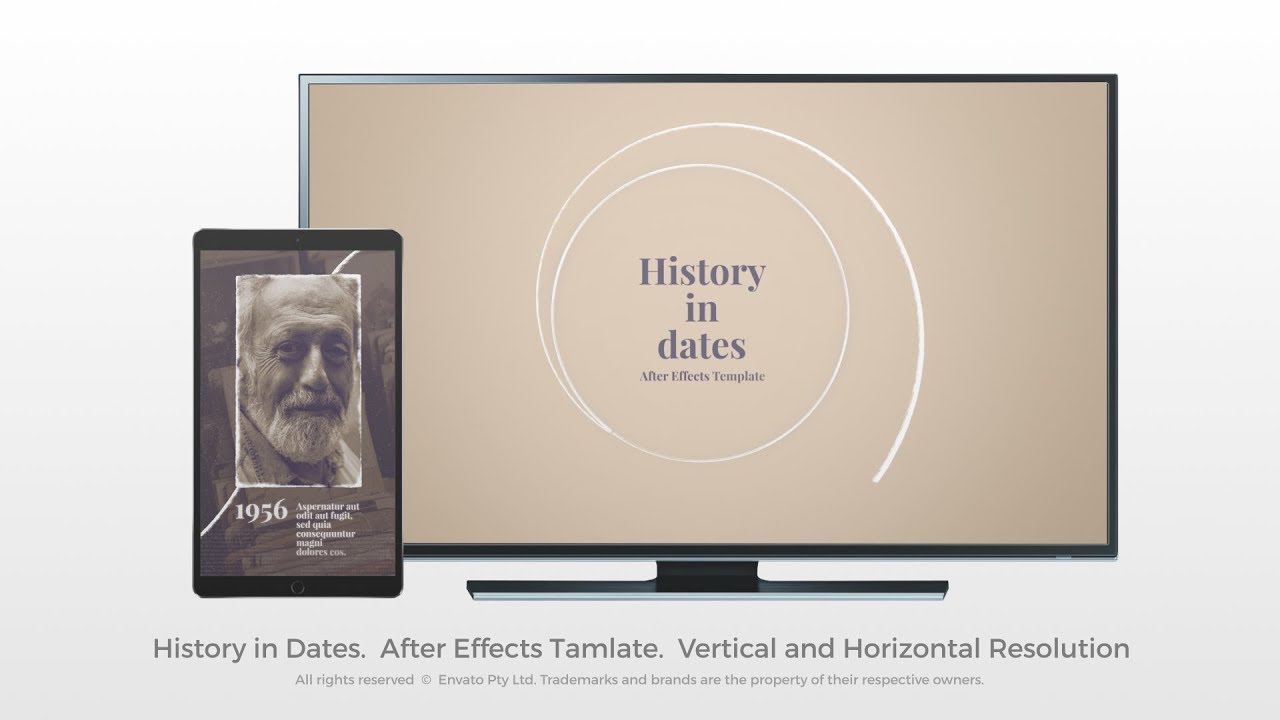 After Effects Template: History in Dates. Vertical Version