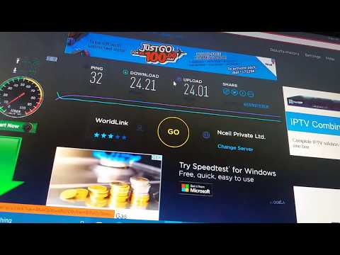 Worldlink 25 Mbps Internet speed test