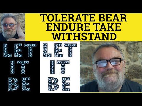 🔵 Tolerate Endure Bear Withstand Take - Endure Meaning - Withstand Examples - Tolerate Bear Take