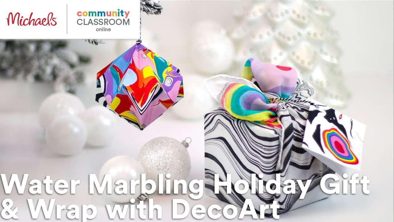 Online Class: Water Marbling Holiday Gift & Wrap with DecoArt | Michaels