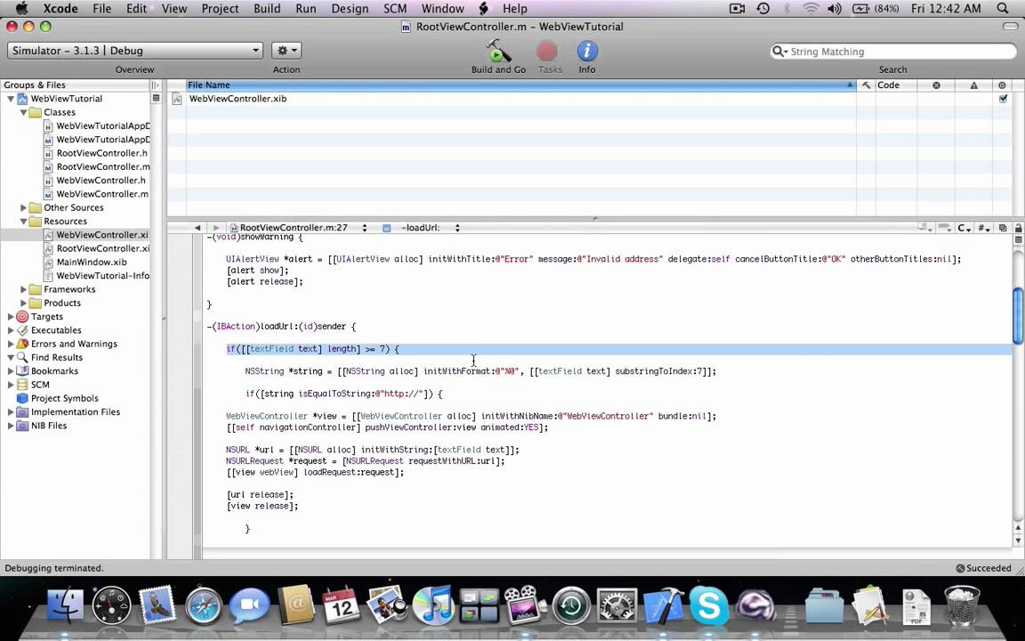 UIWebView iphone programming tutorial part 3/3