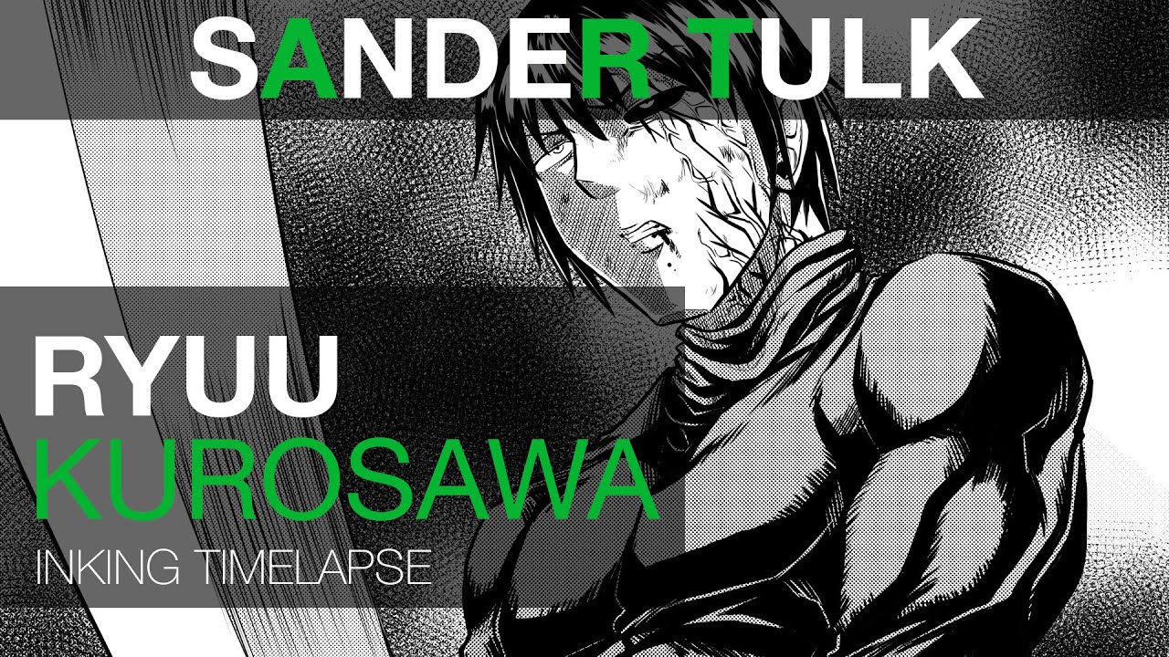 Ryuu Kurosawa inking timelapse