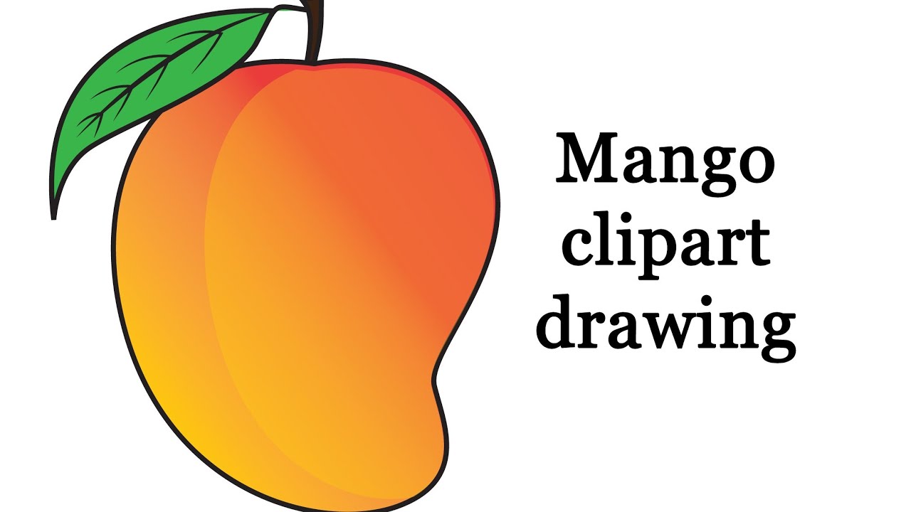 Yellow mango clipart drawing.