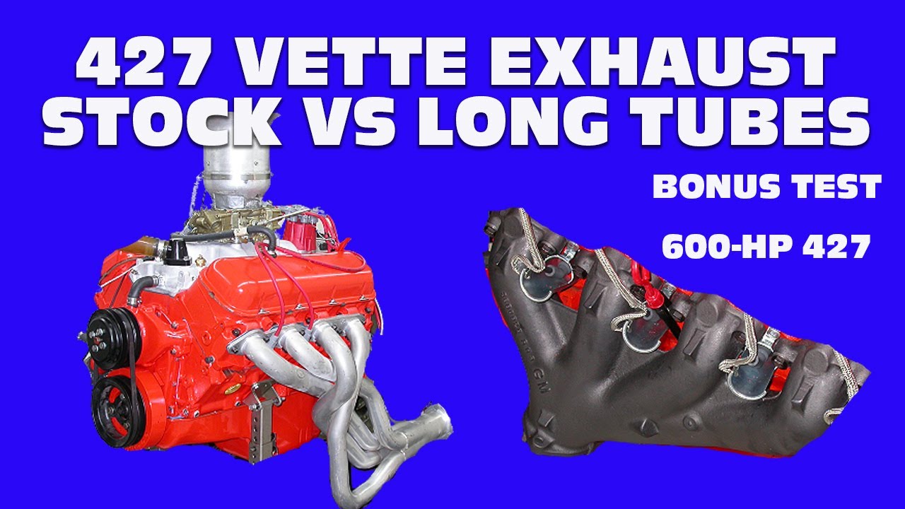 427 BBC CHEVY EXHAUST TEST-STOCK L72 VETTE MANIFOLDS VS LONG TUBE HEADERS. BONUS TEST-600-HP 427!!!