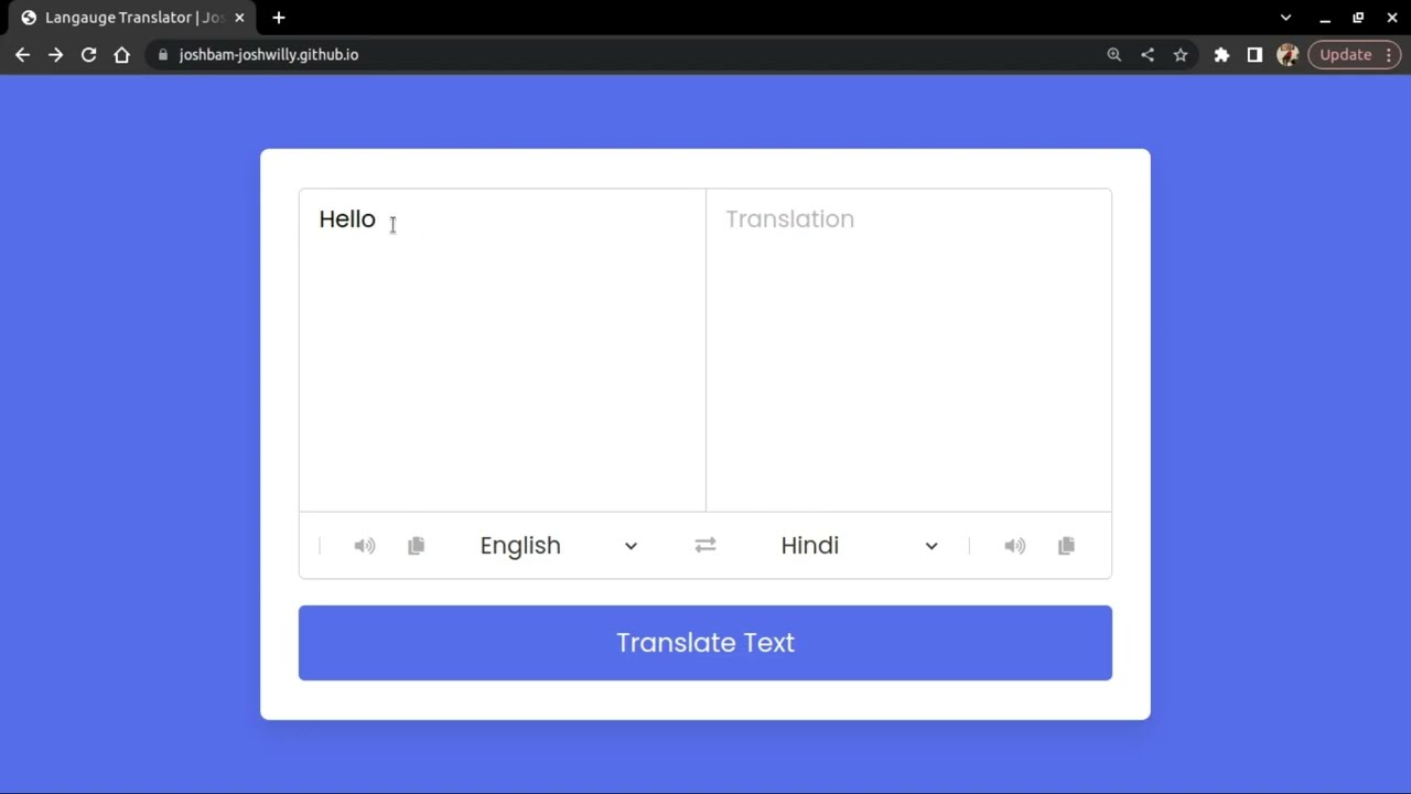 BUILD A LANGUAGE TRANSLATOR APP WITH HTML CSS AND JAVASCRIPT FOR BEGINNERS