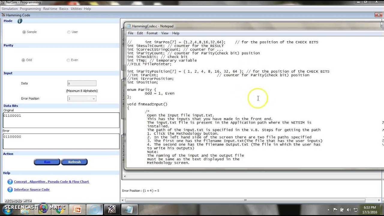 Coding Experiment-4 (Hamming Code)