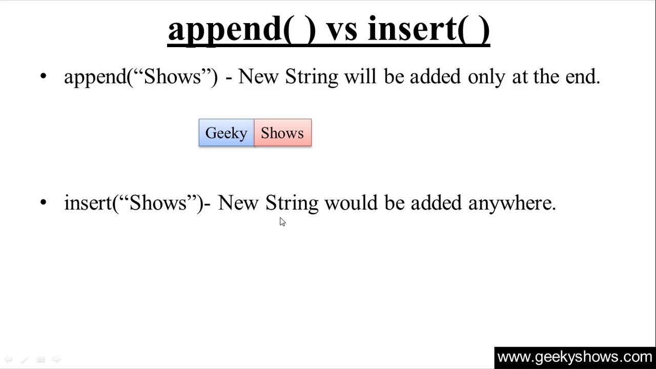 280. Difference between Append and Insert in Java Programming (Hindi)