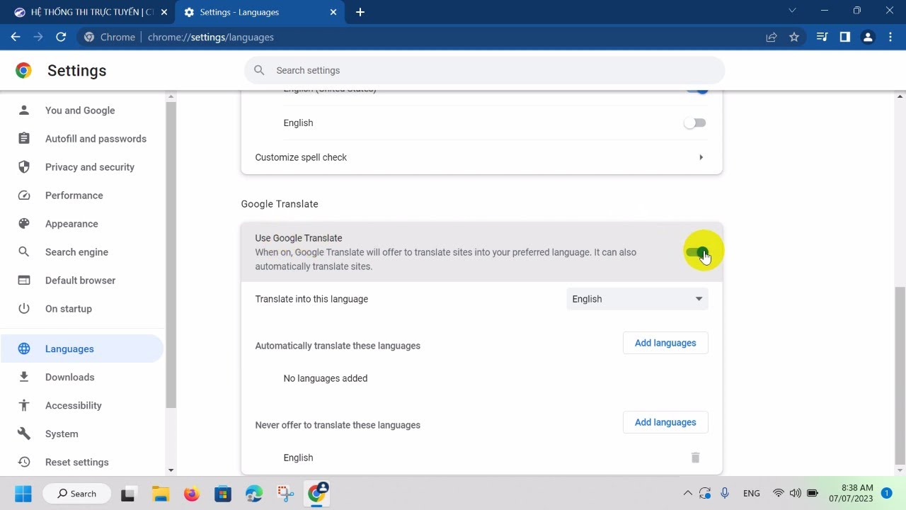 Hướng dẫn cách tắt / mở chức năng dịch tự động trên Google Chrome mới nhất v114