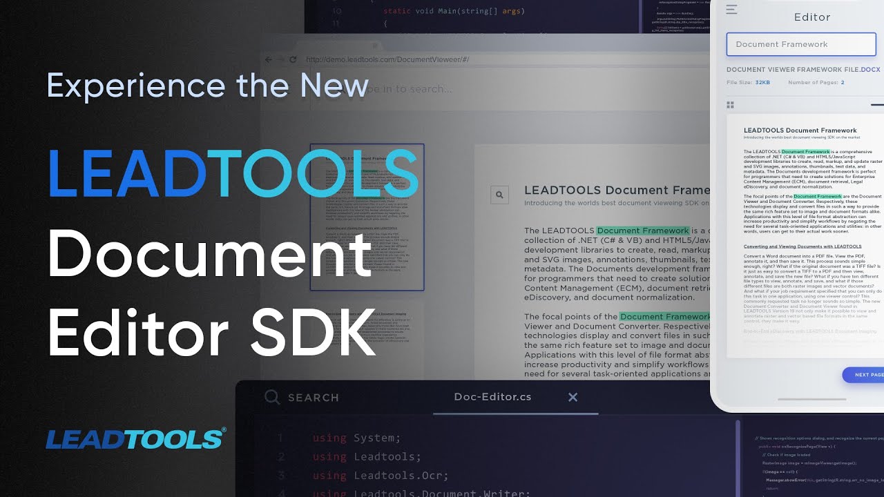LEADTOOLS Document Editor SDK