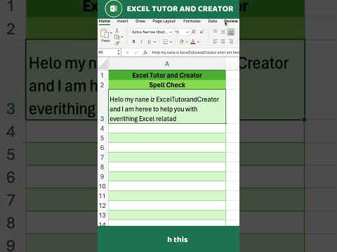 Spell Check in Excel