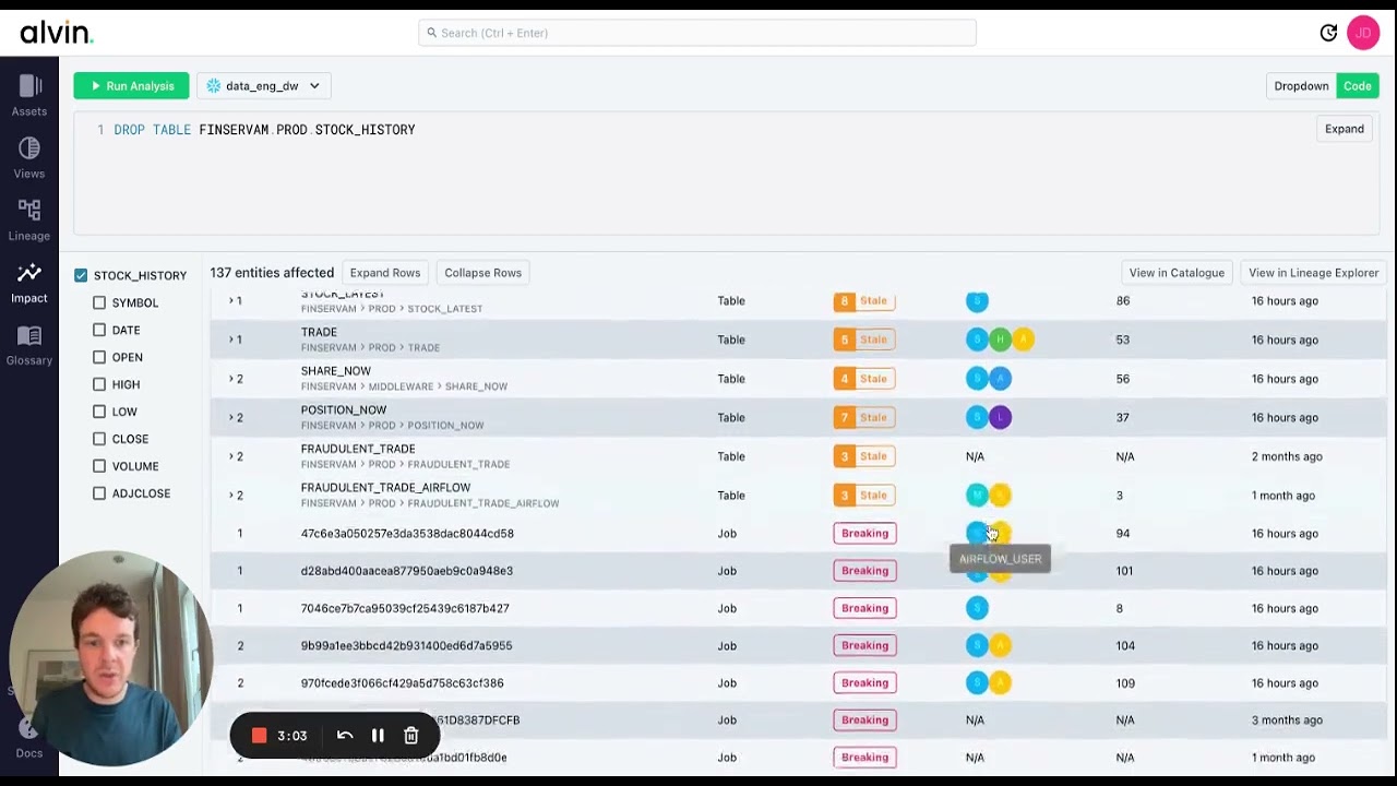 Introducing Column-Level Impact Analysis in alvin.ai
