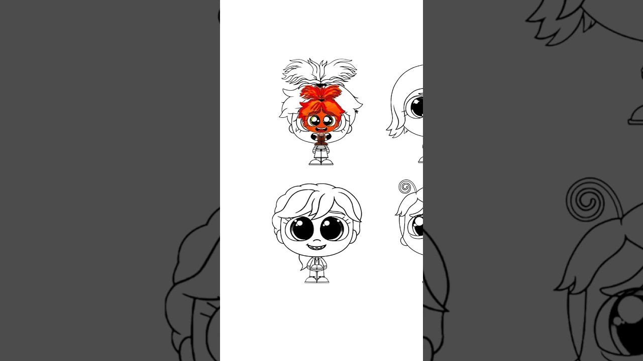 INSIDE OUT 2 CUTE VERSION / COLORING PAGES #insideout2  #drawing #disney #coloringbook