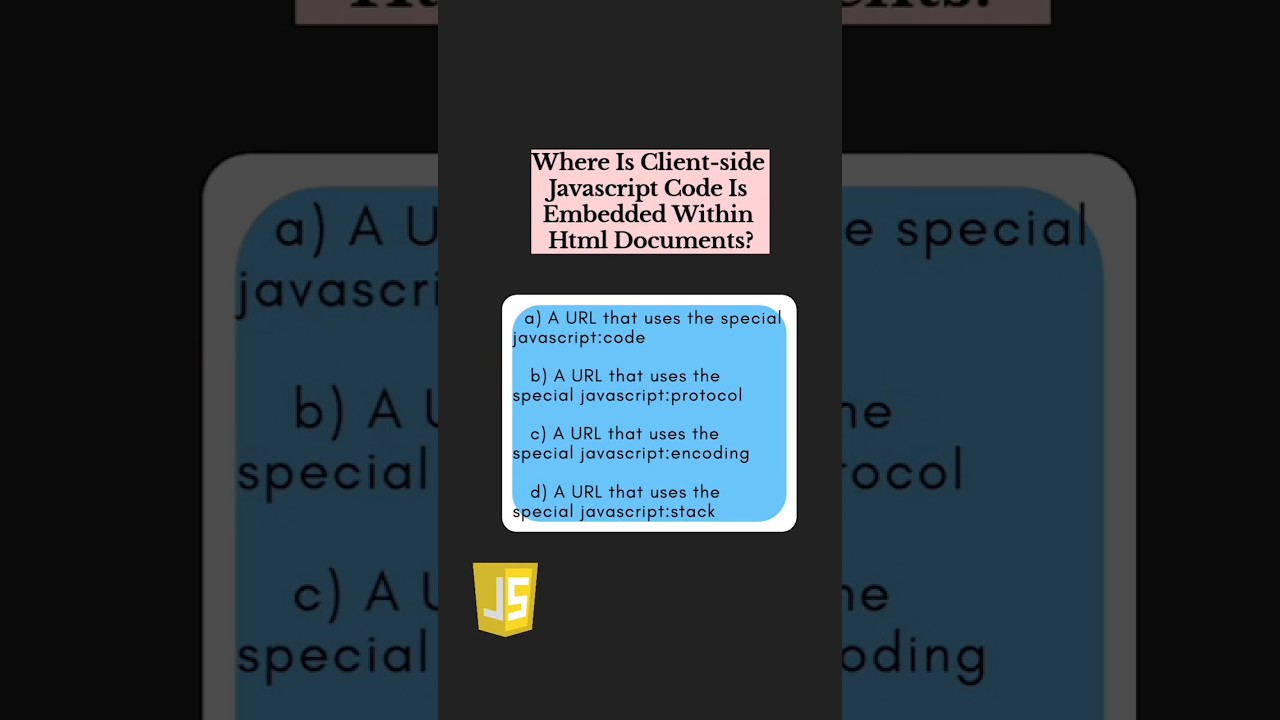 javascript mcq questions with answers ❓