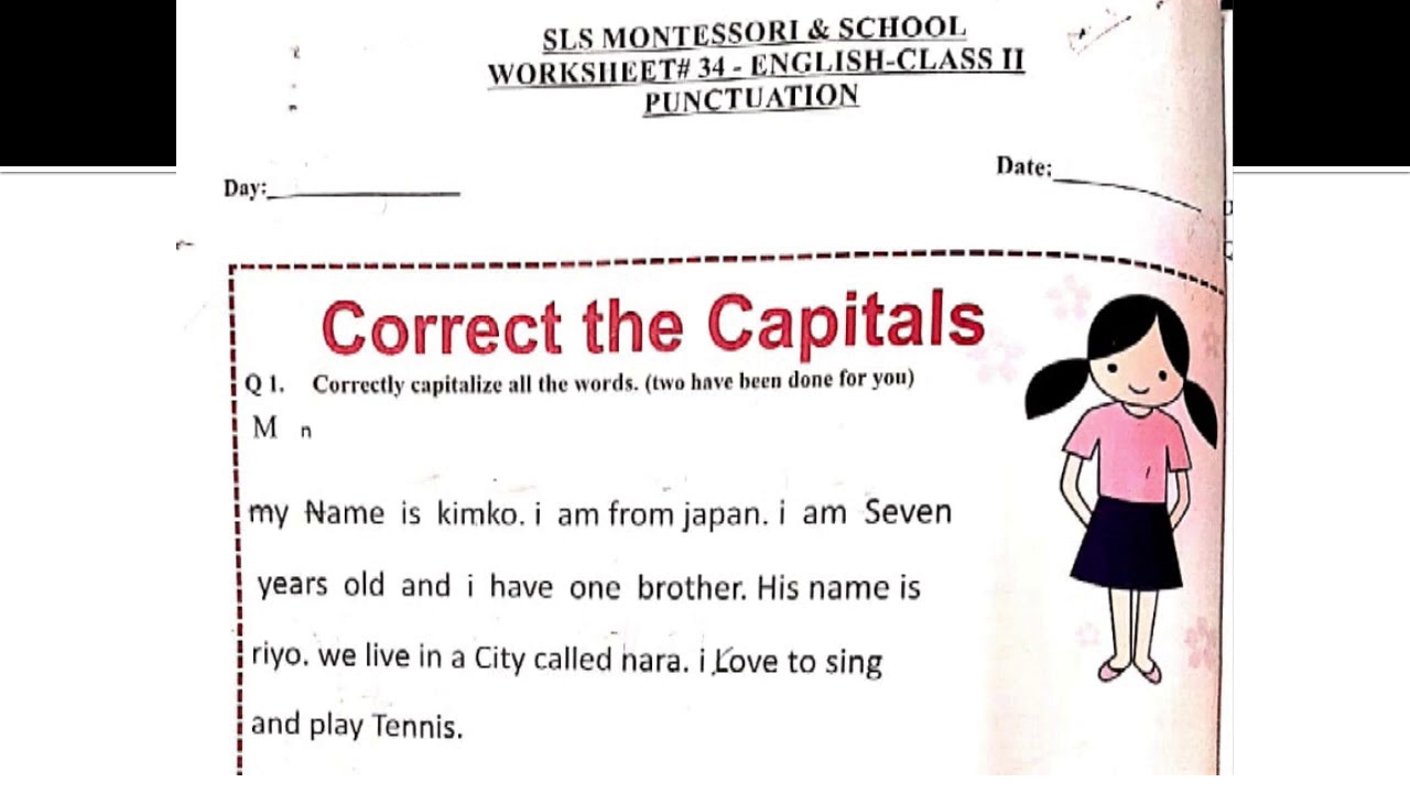 Capitalization & Punctuation - Worksheets