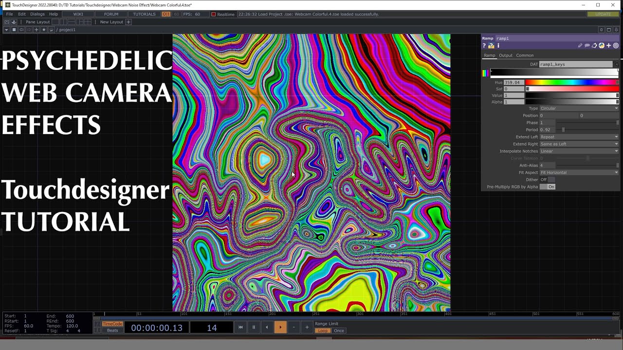 TD Tutorial - Create Psychedelic Web Camera Colorful Effect - Touchdesigner Tutorial - 10 Minutes