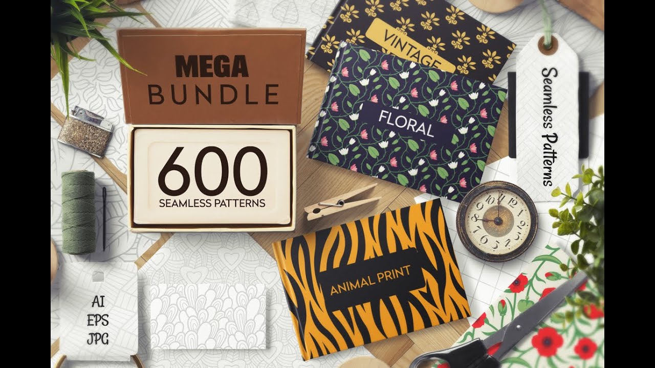 600 Seamless Vector Patterns Bundle