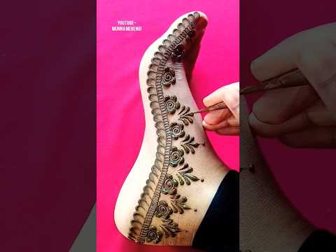 Beautiful feet mehndi design from cotton bud🤩#mehandi #henna