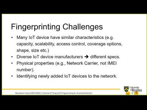 Internet of Things (IoT) Device Fingerprinting for Anomaly Detection