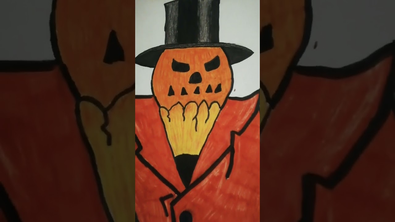 drawing a pumpkin man #happy halloween#