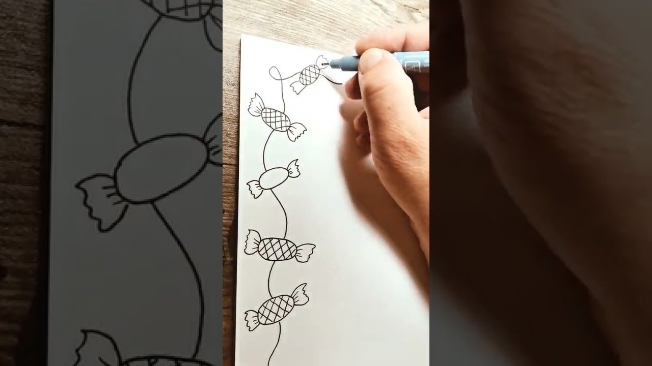 How to Draw Candies Border Design