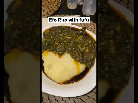 Mukbang Efo Riro with fufu #asmr #mukbang #africanfood