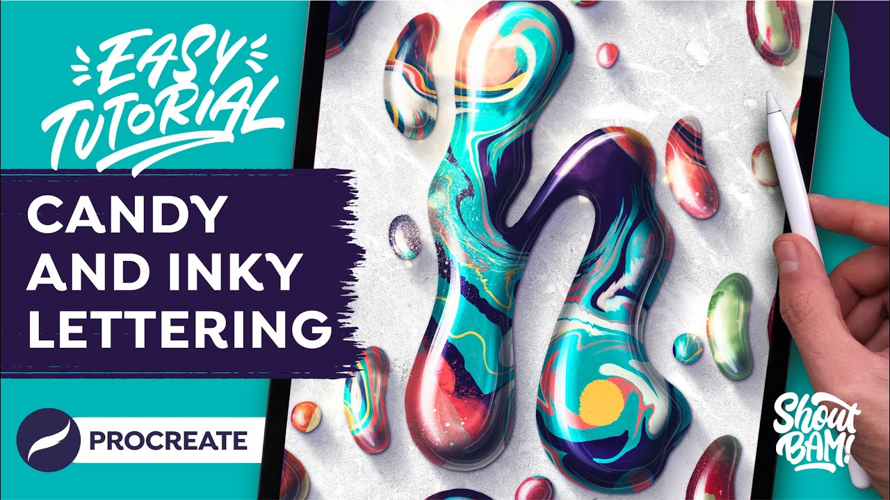 Procreate - How to create Candy and Inky Lettering Effects (+Freebie)