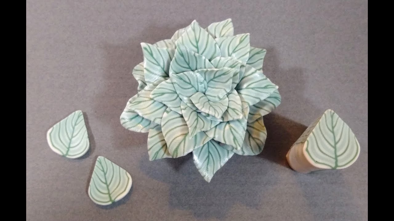 Jenwa Clay Creations Tutorial #7 Part 1 - assemble a veined leaf cane
