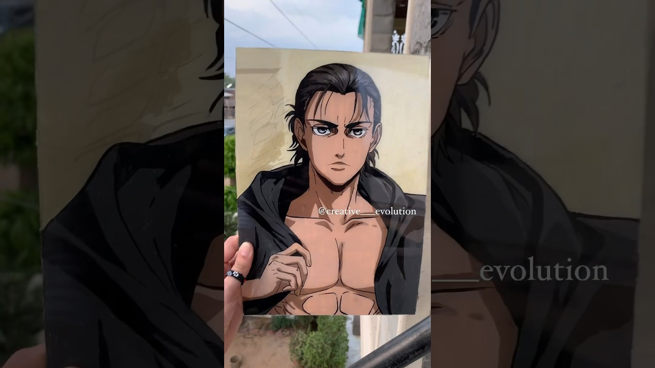 Don’t scroll this if you’re Eren or AOT fan 🎃 #glasspainting #aot #eren #fanart