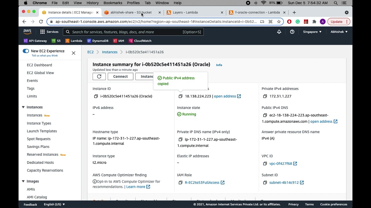 Oracle - AWS Lambda Connectivity