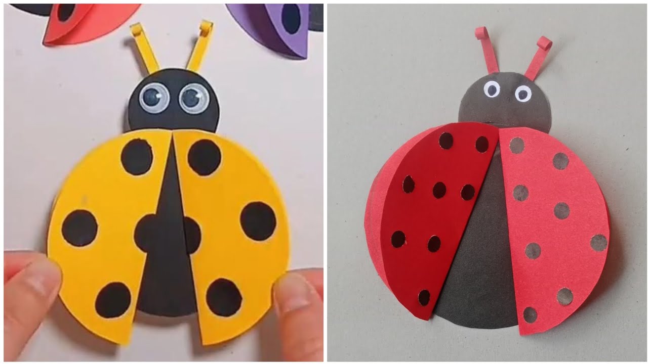These 3D ladybugs are adorable 🐞❤️ *Easy Paper Ladybug Craft  | Step by Step Moving Wings Tutorial*