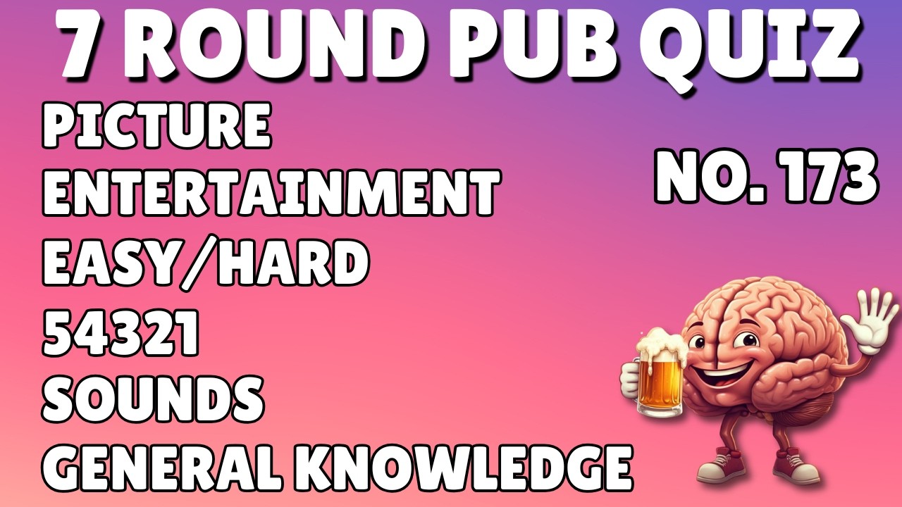 Pub Quiz - Picture Round, Entertainment, Easy/Hard, 54321, Sounds & General Knowledge No. 173