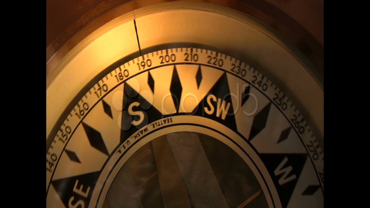 Antique Brass Compass. Stock Footage
