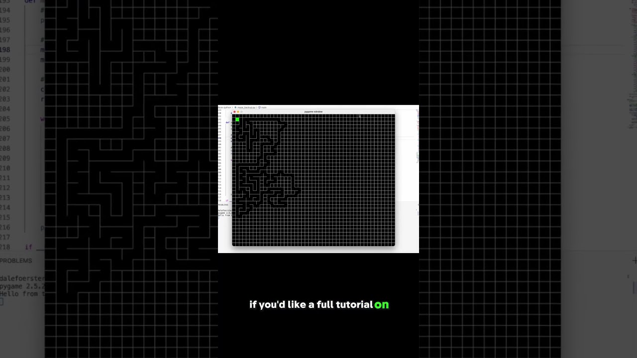 Maze Generator in Python #coding #pygame #python #maze #mazegenerator #algorithm #games #gamedev